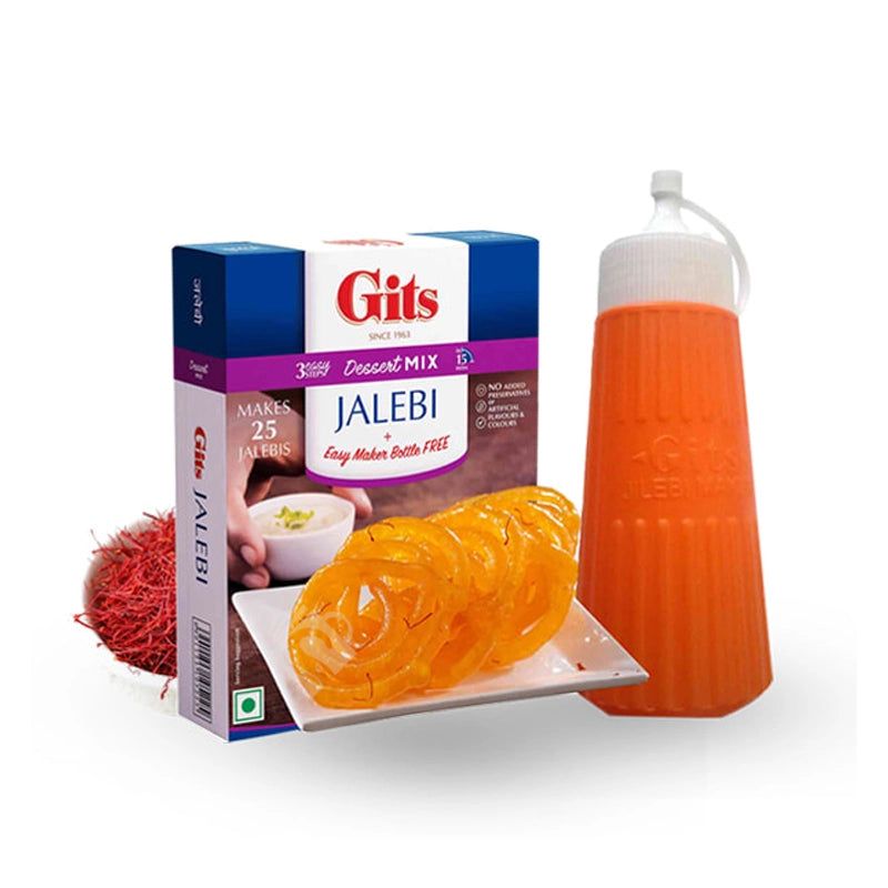 Gits Jalebi Dessert Mix 100g + Easy Maker Bottle Free^ – Shaalis.com